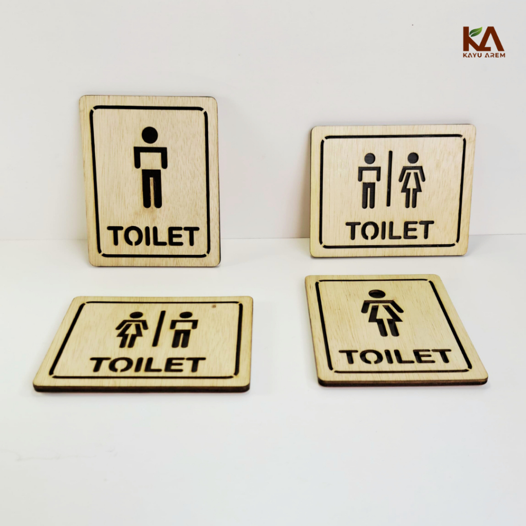 Jual Sign Toilet | Tulisan Tanda Toilet bahan Kayu | Wooden Signage ...