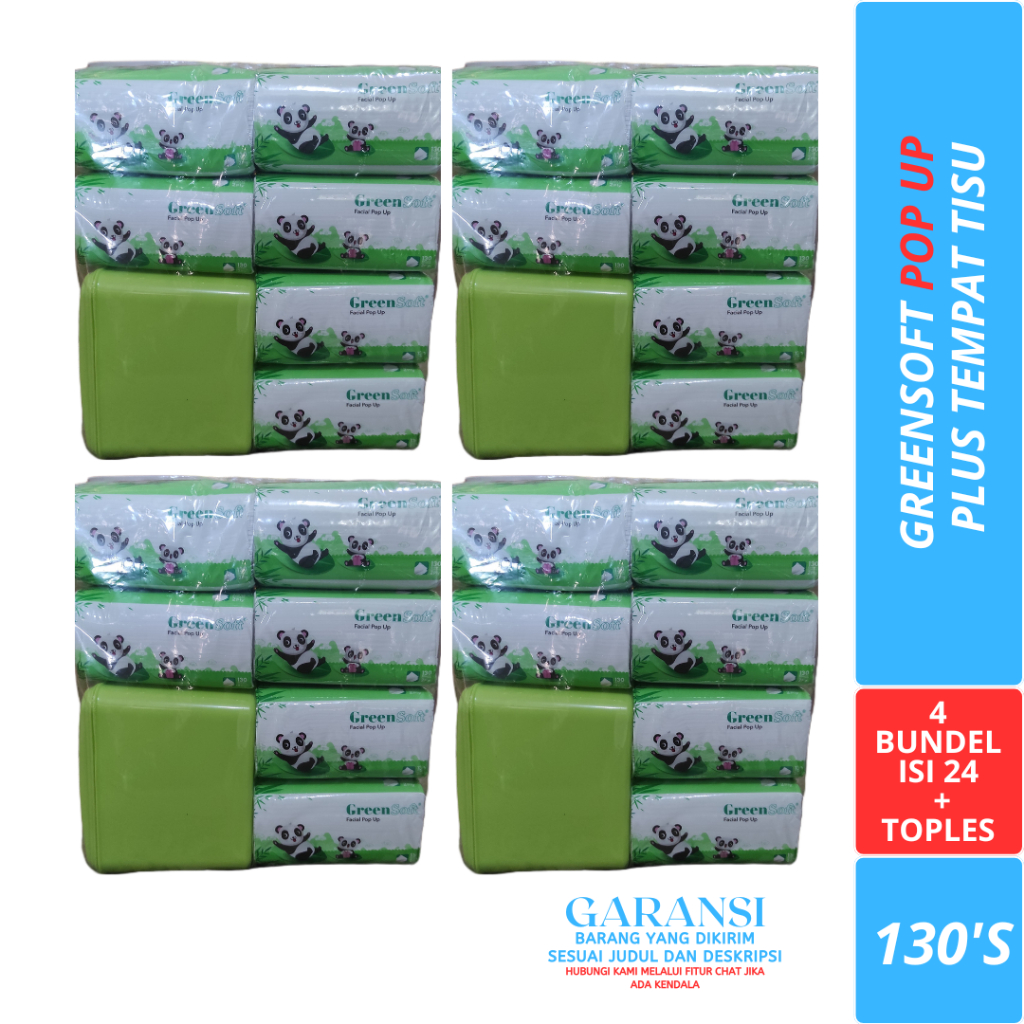 Jual 4 BUNDLE TISU GREENSOFT POP UP 6X130'S PLUS DISPENSER | Shopee ...