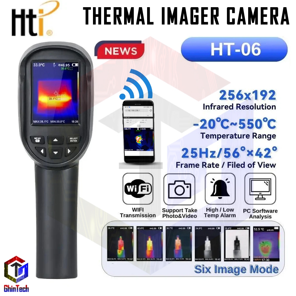 Jual HTI HT-06 WIFI Infrared Thermal Camera Kamera 256*192 Pixels ...