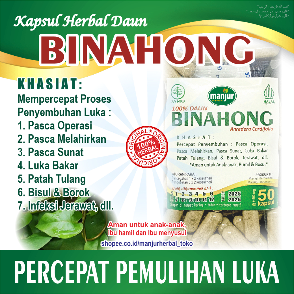 Jual BINAHONG 50 kapsul >> Mempercepat Penyembuhan : Pasca Operasi ...