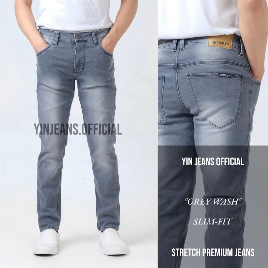 Jual Celana Jeans Pria Panjang Bahan Stretch Tebal Melar Cowok Denim ...