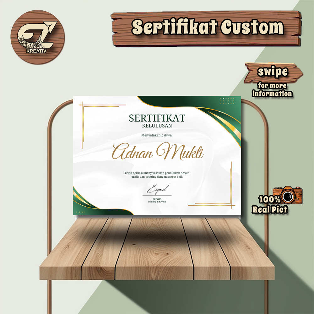Jual Cetak Sertifikat Piagam Custom Free Desain | Shopee Indonesia