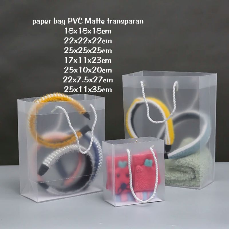 Jual TAS TRANSPARAN GOODIE BAG HADIAH HAMPERS PREMIUM HAND BAG PVC DOVE ...