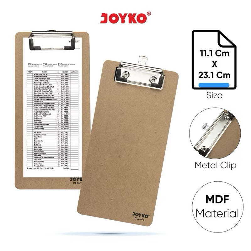 Jual Clipboard Papan Jalan Alas Ujian Joyko Alas Bon Struk Nota ...