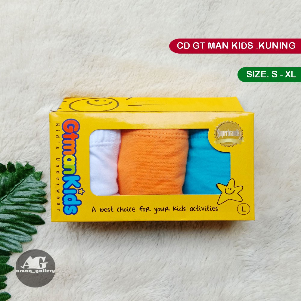Jual ( 3pc ) CD GT Man Kids Kuning | Celana Dalam Anak Karet Kerut | GT ...