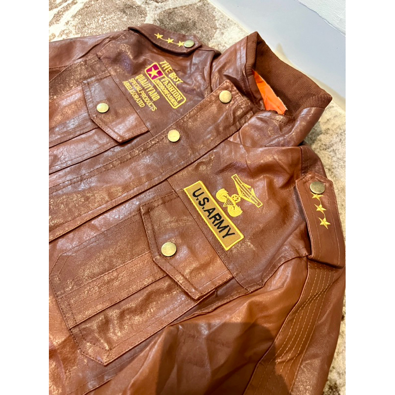 Jual Jaket Kulit Bomber Military Militer Ganteng Gagah | Shopee Indonesia