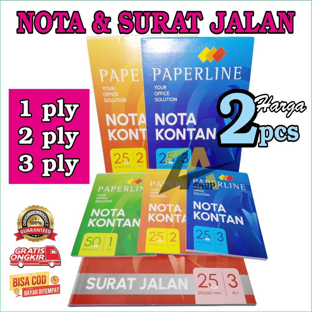 Jual Buku Nota Kontan NOTA KECIL NOTA BESAR & SURAT JALAN SET 1 PLY, 2 ...