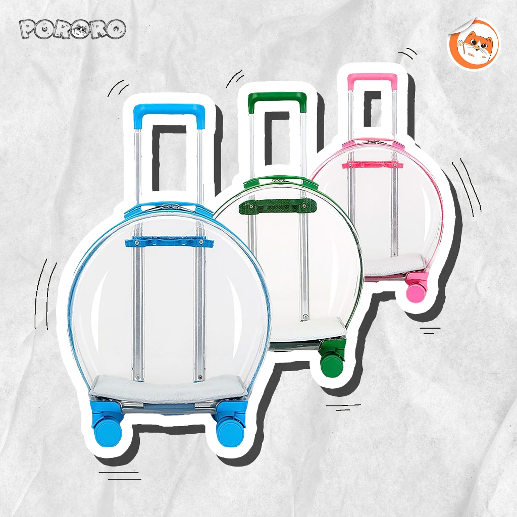 Jual PORORO - Koper Kucing Tas Transparan Kucing Anjing Trolley Cargo ...
