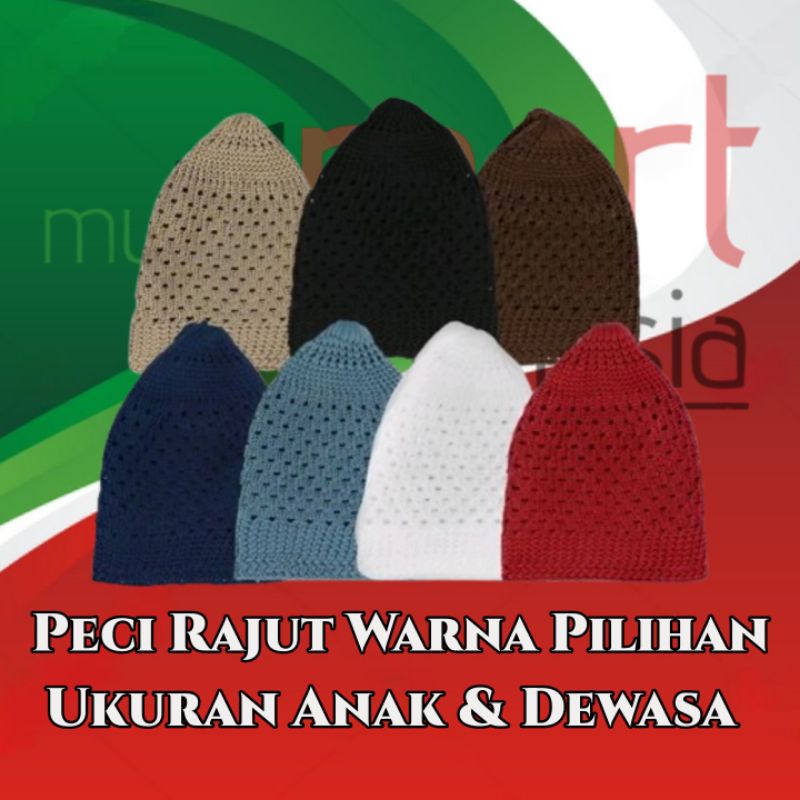 Jual Peci Rajut Warna Hitam Biru Coklat Hijau Abu Putih Maron Kain Nilon (All Size) | Shopee ...