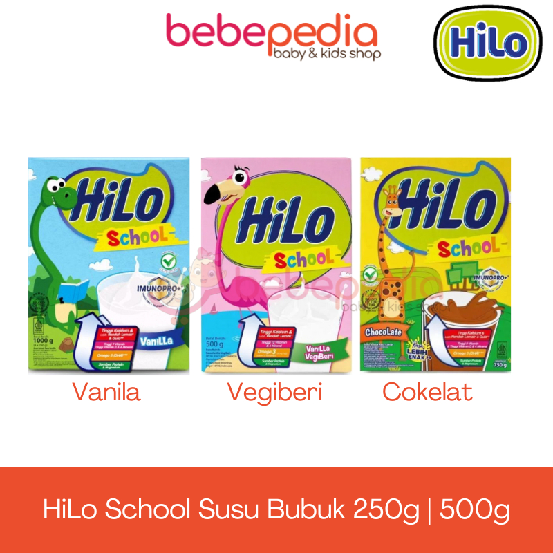 Jual HiLo School Chocolate / Vanilla Vegiberi / Bubble Gum 250g 500g ...