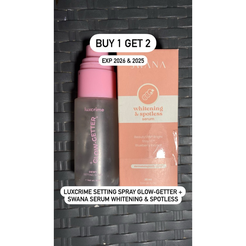Jual B1G2 Luxcrime Setting Spray Glow-Getter Dewy 50 Ml MakeUp + Swana ...