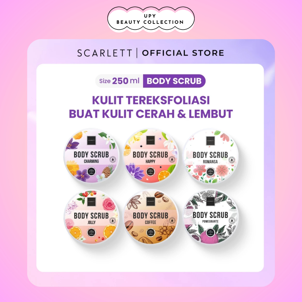 Jual Scarlett Whitening Body Scrub (Happy, Jolly, Charming, Romansa ...