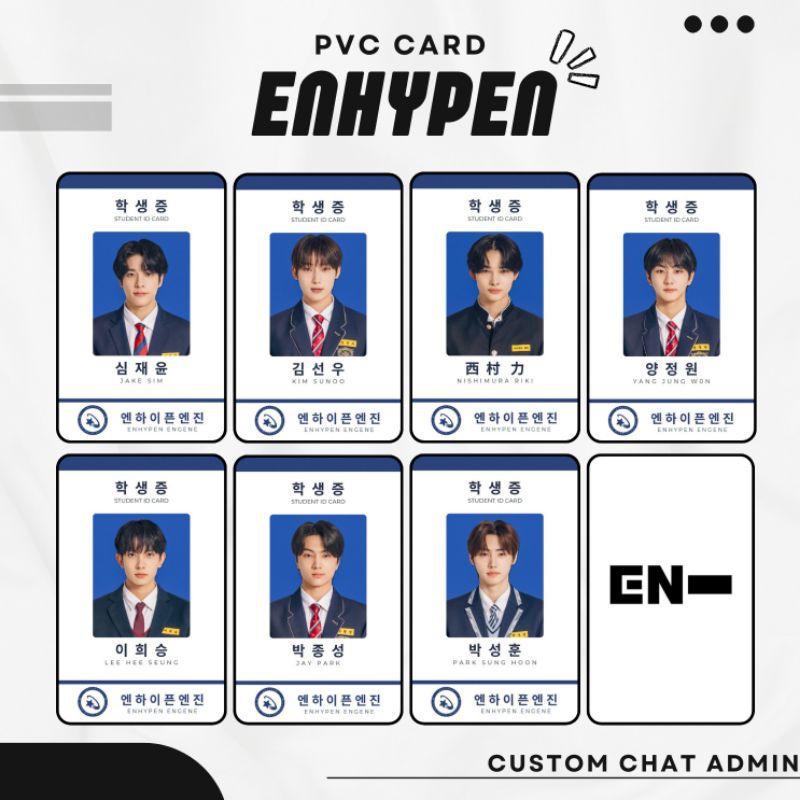 Jual ID CARD ENHYPEN 6k - PVC KPOP TEBAL BAHAN SEPERTI KTP | Shopee ...