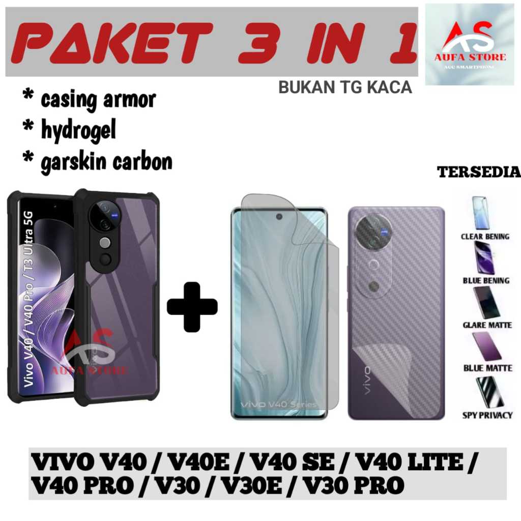 Jual Paket 3in1 dan 2in1 MURAH HYDROGEL CASING FUSION ARMOR FOR VIVO ...