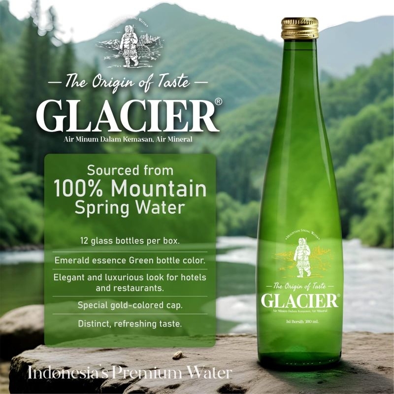 Jual Glacier Natural Mineral Water Mountain Spring Water 380 Ml ...