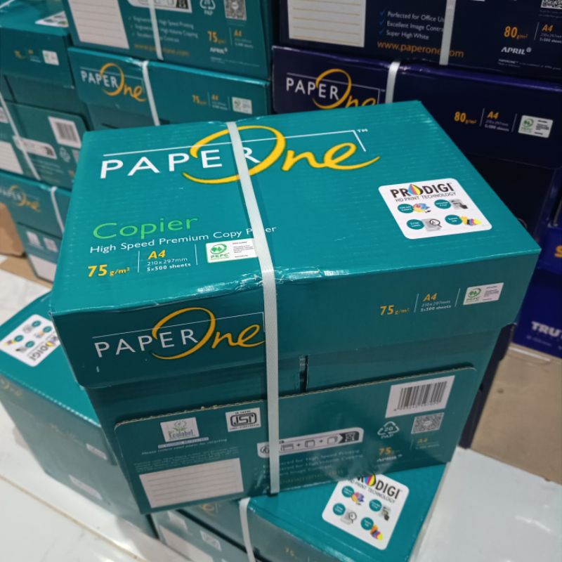 Jual KERTAS HVS A4 75 GRAM PAPER ONE (DUS) | Shopee Indonesia