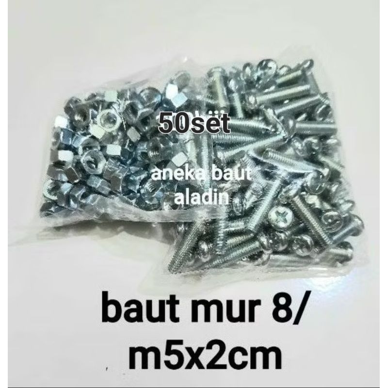 Jual baut dan mur 8. 2cm obeng paket 50set | Shopee Indonesia