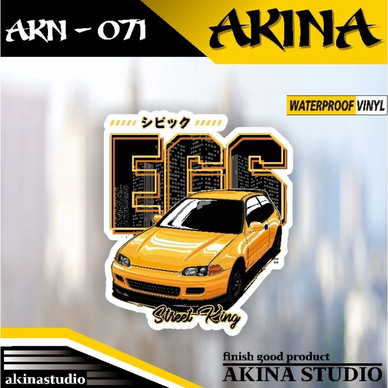 Jual sticker vinyl anti air civic EG6 city yellow | stiker vinyl anti ...