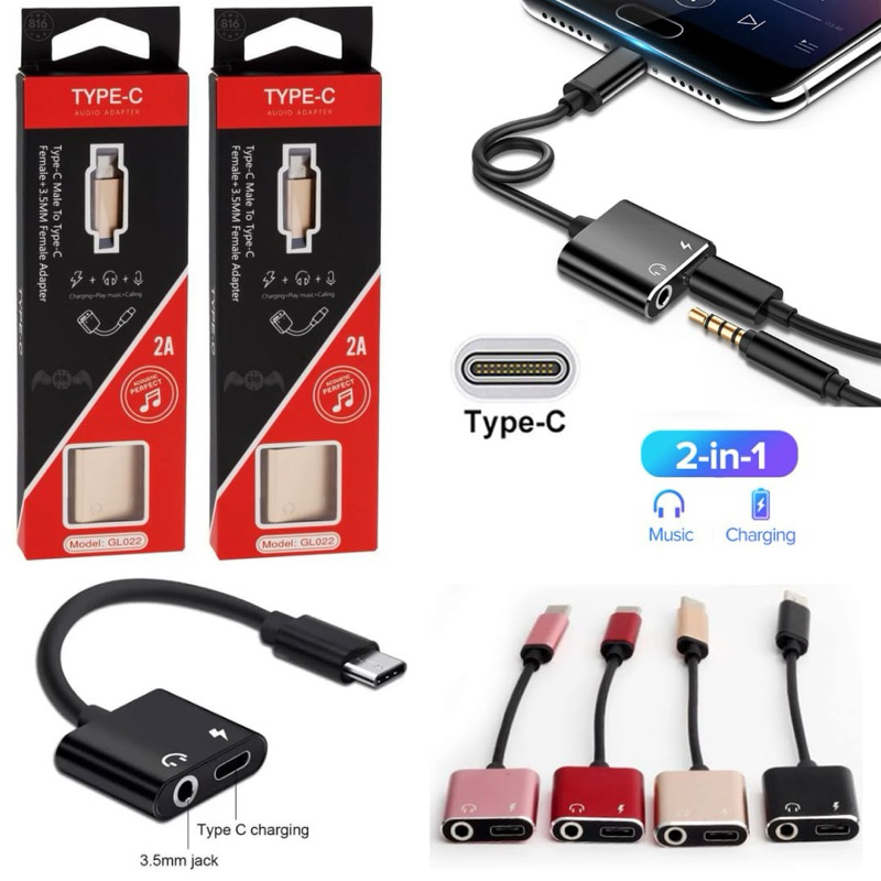 Jual Splitter Audio Type C 2in1 Bahan Chrome Besi 2in1 Colokan_ - Type ...