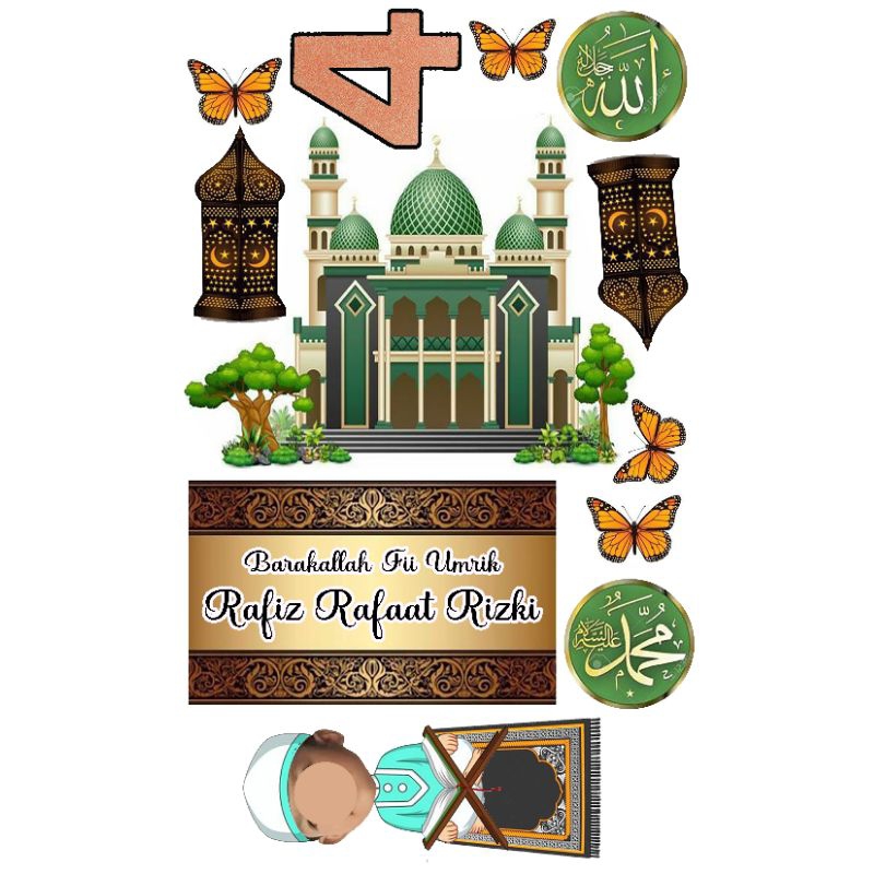 Jual Topper Cake Muslim mengaji, muslim Ka'bah, Islam Gratis tambah ...