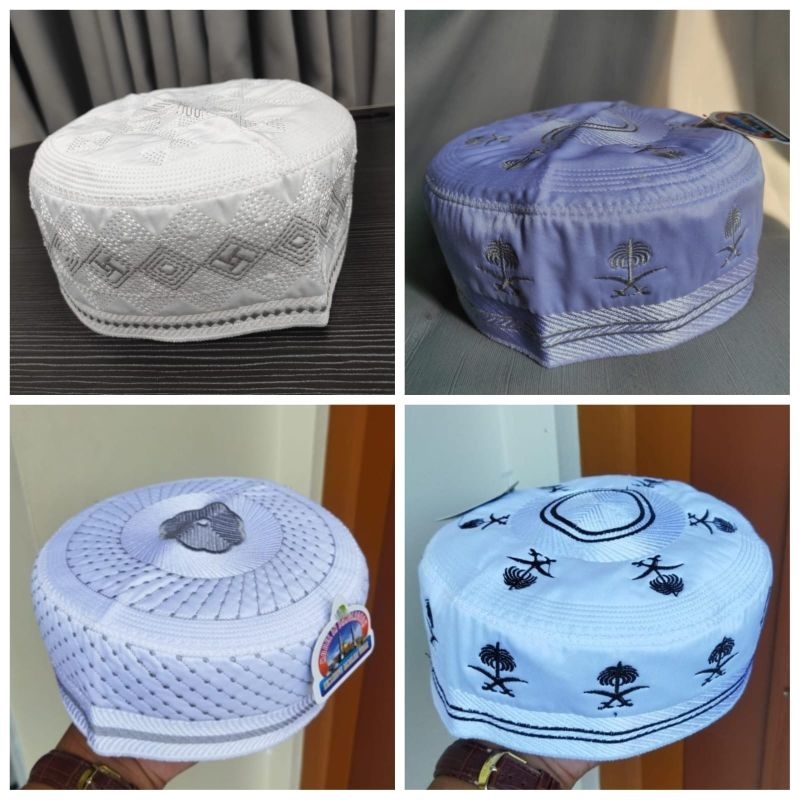 Jual PECI MADINAH BUGIS MOTIF SAUDI PUTIH KOPYAH MADINAH SONGKOK HAJI ...