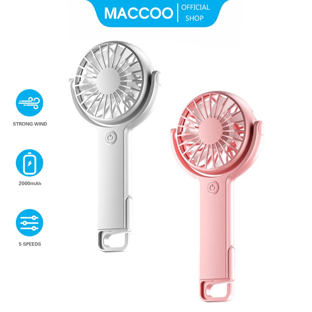 Jual MACCOO 2000mAh Kipas Angin Portable Mini Fan / Handled Mini Fan ...