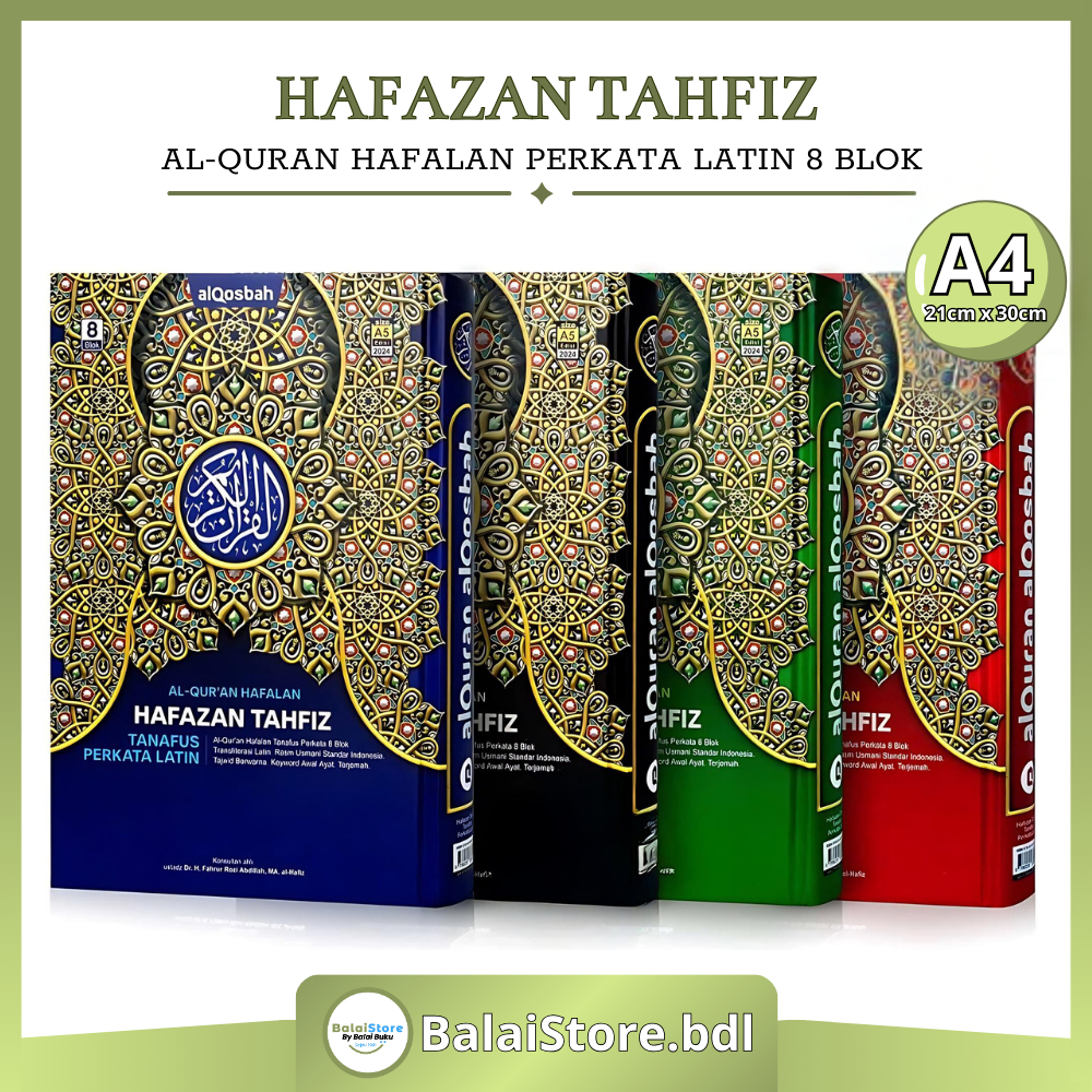 Jual Al Quran Tajwid Hafalan Hafazan Tahfiz Tanafus Perkata Latin A4 HC 8 Blok Mushaf Wakaf ...