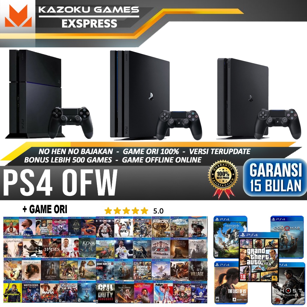 Jual PS4 PRO/SLIM/FAT 500GB 1TB FULL GAME ONLINE GARANSI 15 BULAN ...