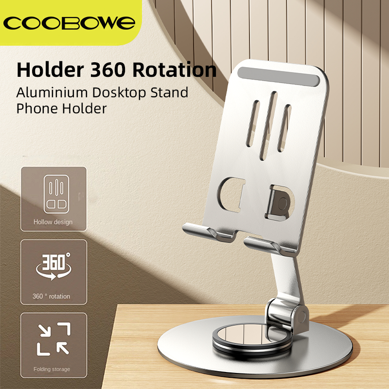 Jual COOBOWE Phone Stand Holder Hp Meja Besi 360 Rotasi Portable anti ...