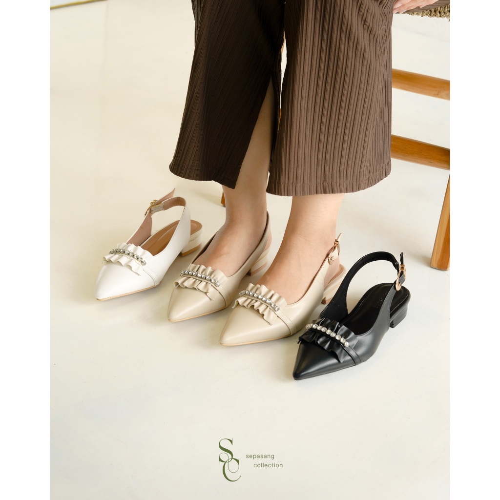 Jual SEPASANG COLLECTION Ivona Mules Wanita Heels Hak 3 Cm | Shopee ...
