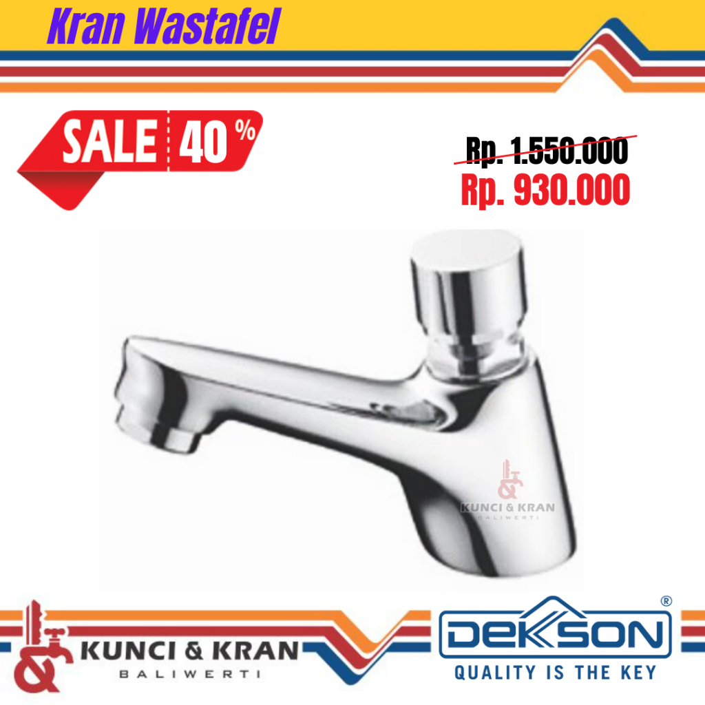 Jual Keran Wastafel Dekkson SCB D8001 CP Self Closing Basin Tap Keran ...