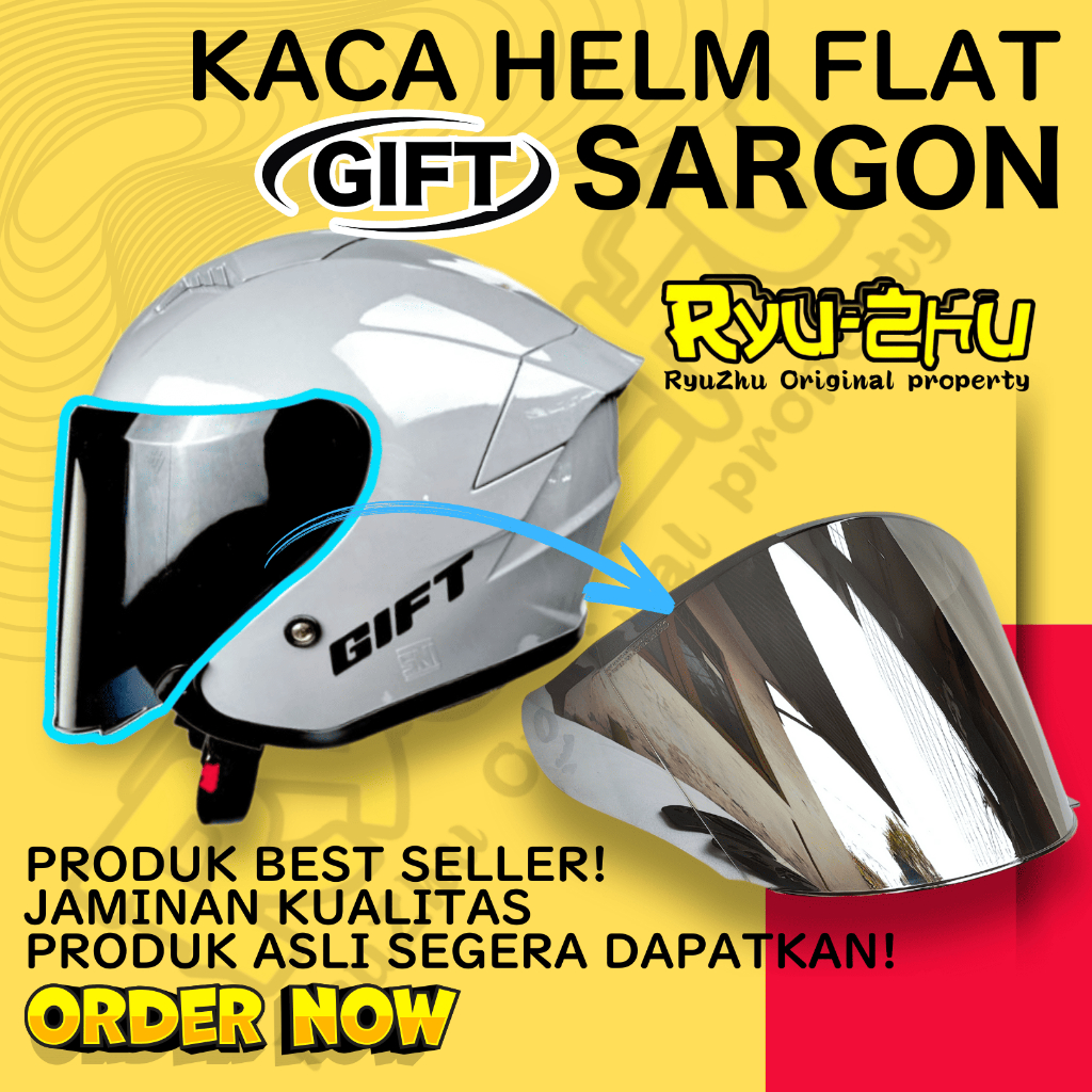 Jual Kaca Helm GIFT SARGON Visor Helmet FLAT venom open gift sargon ...