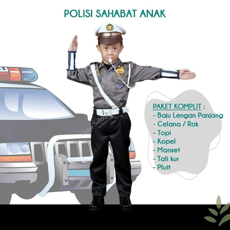Jual BAJU SERAGAM POLISI ANAK LAKI LAKI DAN PEREMPUAN/SETELAN KOMPLIT ...