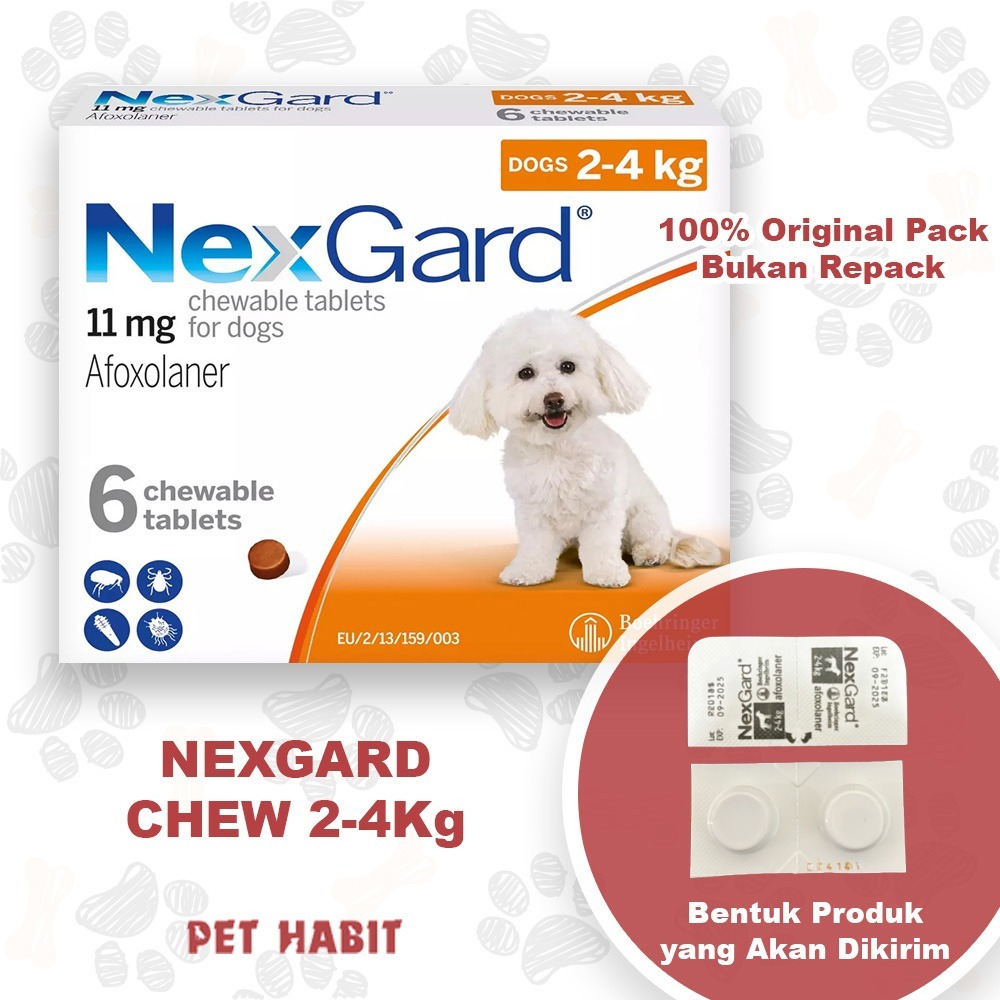 Jual NEXGARD Chewable Obat kutu anjing Demodex and Scabies Per Tablet | Shopee Indonesia