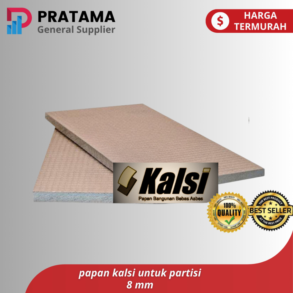 Jual KalsiPart 8mm 1,2 x 2,4 m / Papan KalsiBoard Papan Partisi Fiber ...
