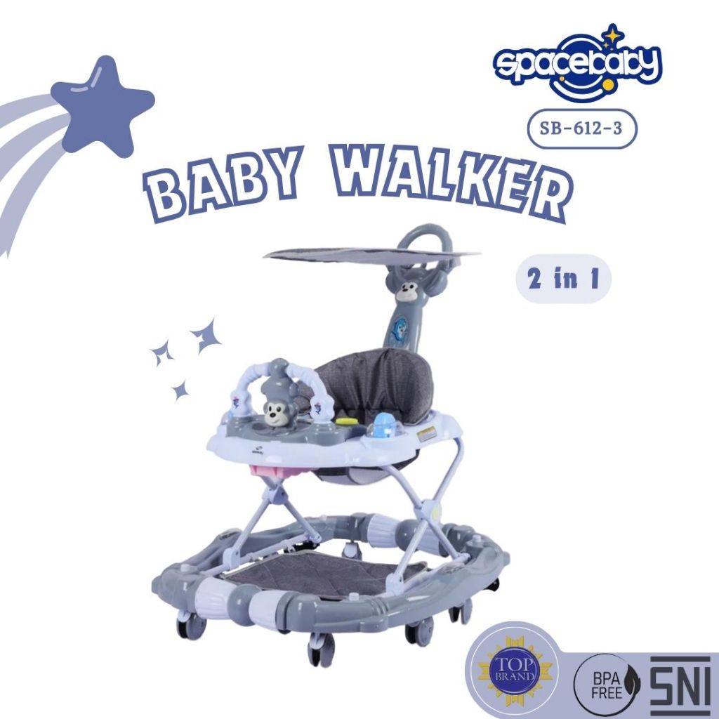 Jual Spacebaby Baby Walker Monkey 2in1 Alat Bantu Jalan Anak SB 612-3 | Shopee Indonesia