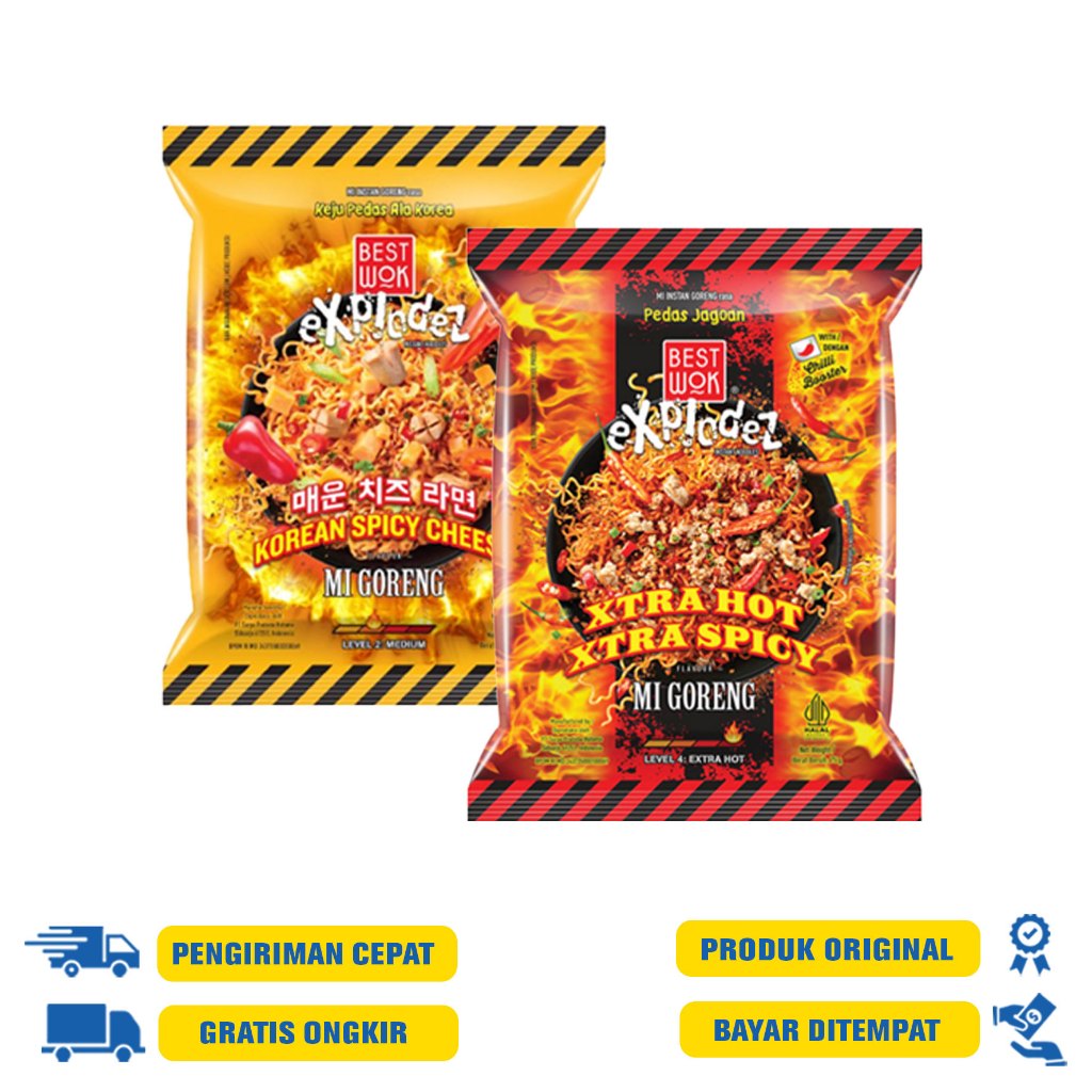 Jual Best Wok Explodez Mi Goreng Instant 73 G.R Halal - XTRA HOT SPICY ...
