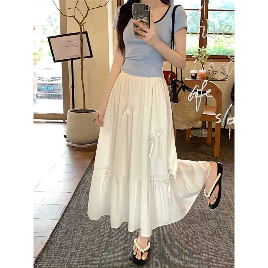Jual Rok Ruffle Pita / Ribbon Skirt / Rok Wanita Katun | Shopee Indonesia