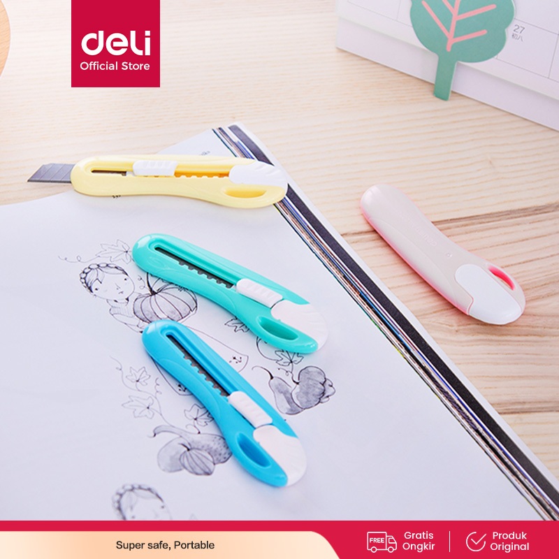 Jual Deli Cutter Sekolah, Design untuk Anak-anak, Bahan ABS, Silet 55mm ...