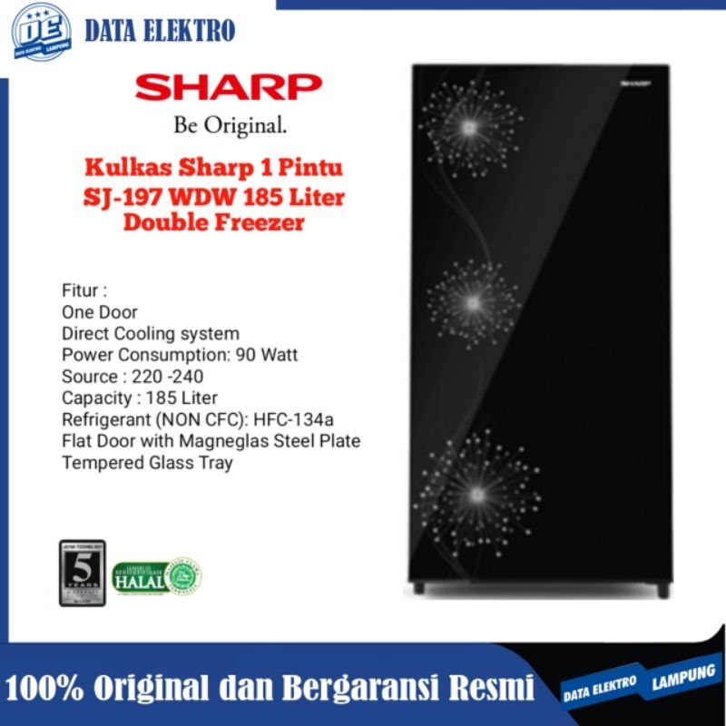 Jual KULKAS SHARP 1 PINTU DOUBLE FREEZER SJ-X197W-DW GARANSI RESMI ...