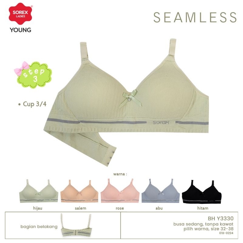 Jual Sorex Young Seamless Bra Remaja Busa Tanpa Kawat Kait 3 Setara Cup ...