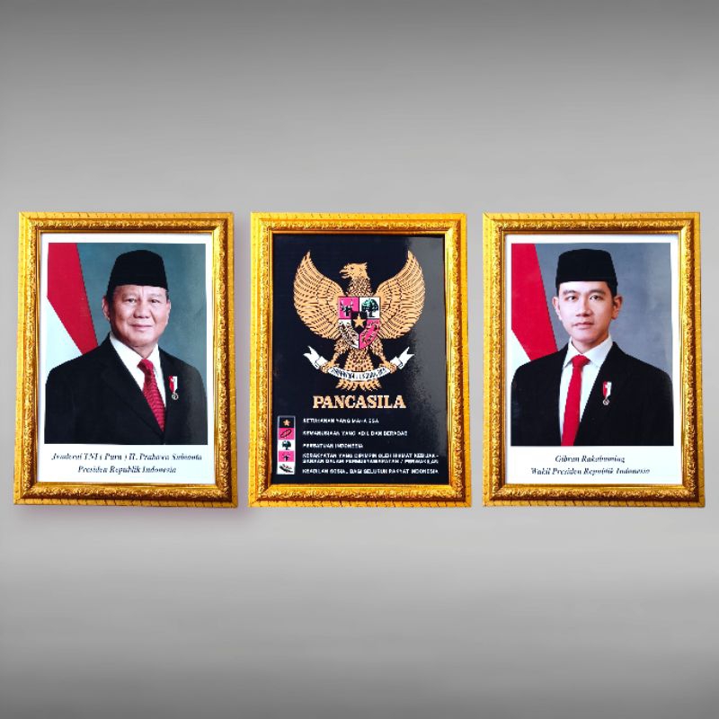 Jual Foto presiden Wakil Presiden / Prabowo Gibran / Garuda / Bingkai frame pigura figura A4 ...