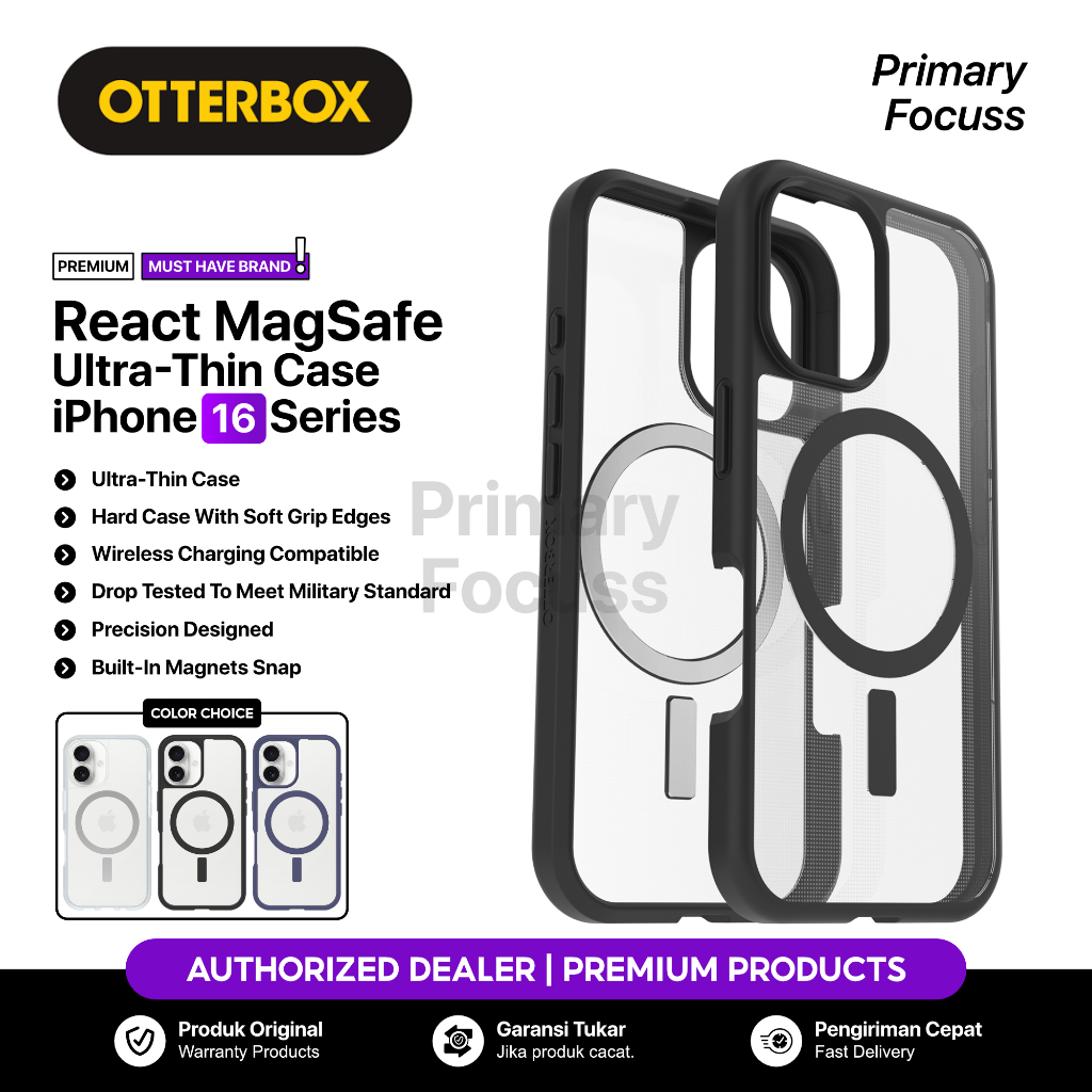 Jual OTTERBOX Case iPhone 16 Pro Max 16 Pro OTTERBOX React Clear ...