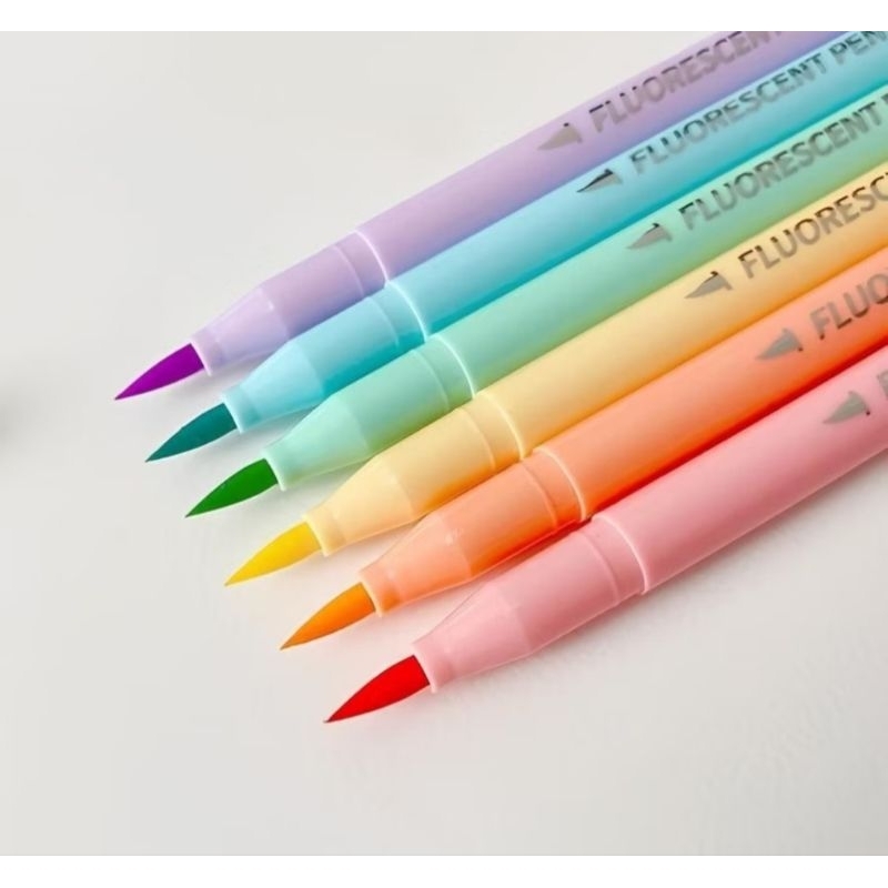 Jual Set Pen Highlighter 6pcs Brush Pen Calligraphy Brush Lettering ...