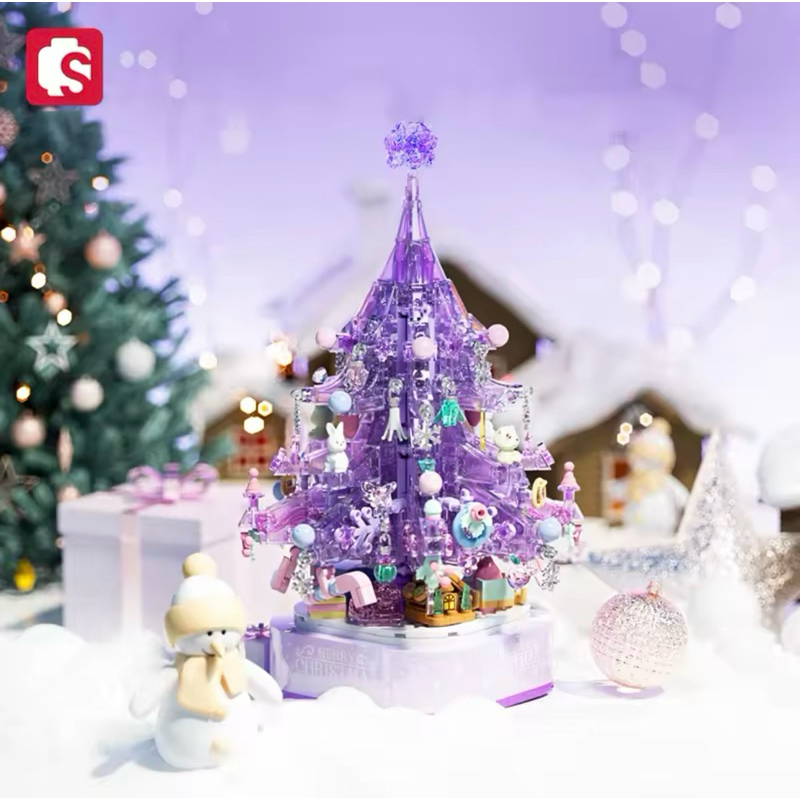 Jual Crystal christmas tree sembo lilac purple pohon natal ungu music ...