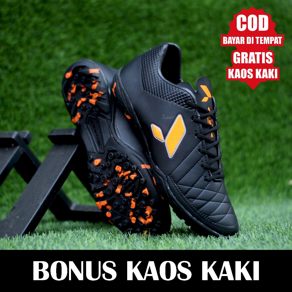 Jual 883921 SEPATU FUTSAL MINI SOCCER PRIA TIEMPO HITAM ORANGE SOL ...