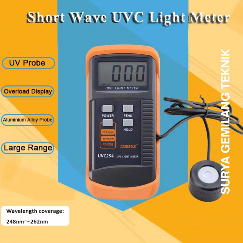 Jual Ultraviolet C Meter UVC-254 UV C UVC Light Detector Tester UVC254 ...