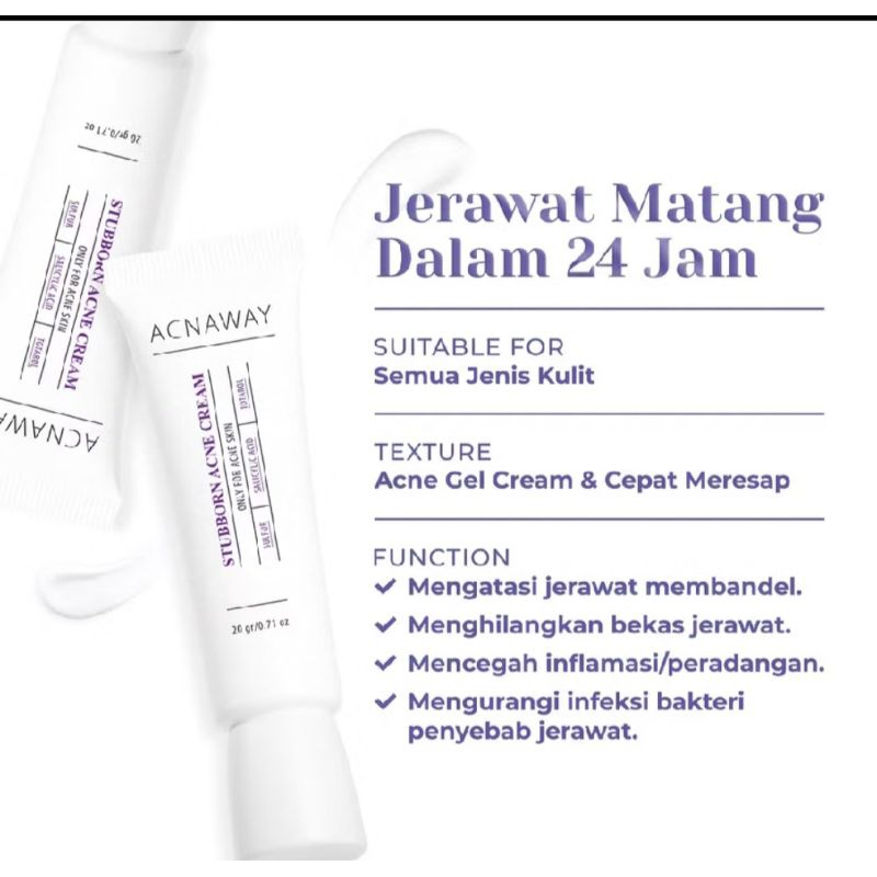 Jual ACNAWAY Stubborn Acne Cream with Sulfur + Salicylic Acid Obat ...