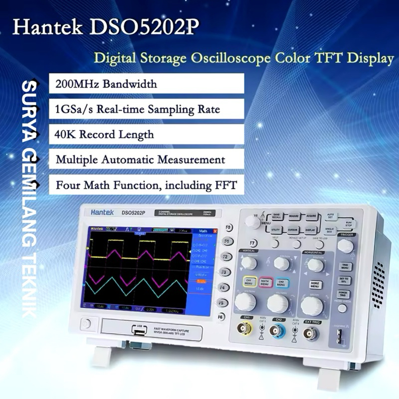 Jual Oscilloscope HANTEK DSO5102P Digital Storage DSO-5102P 100MHz 2 ch ...