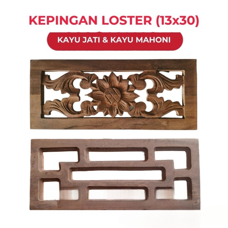 Jual (13 x 30 ) Kepingan Loster Kayu Jati dan Mahoni Dekorasi Dinding ...